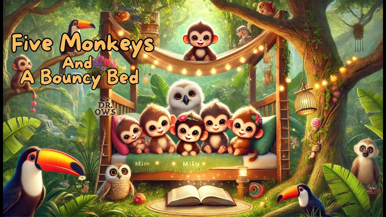 "The Mischievous Monkeys and the Magical Bouncy Bed" 🐒 | Bedtime Story ...