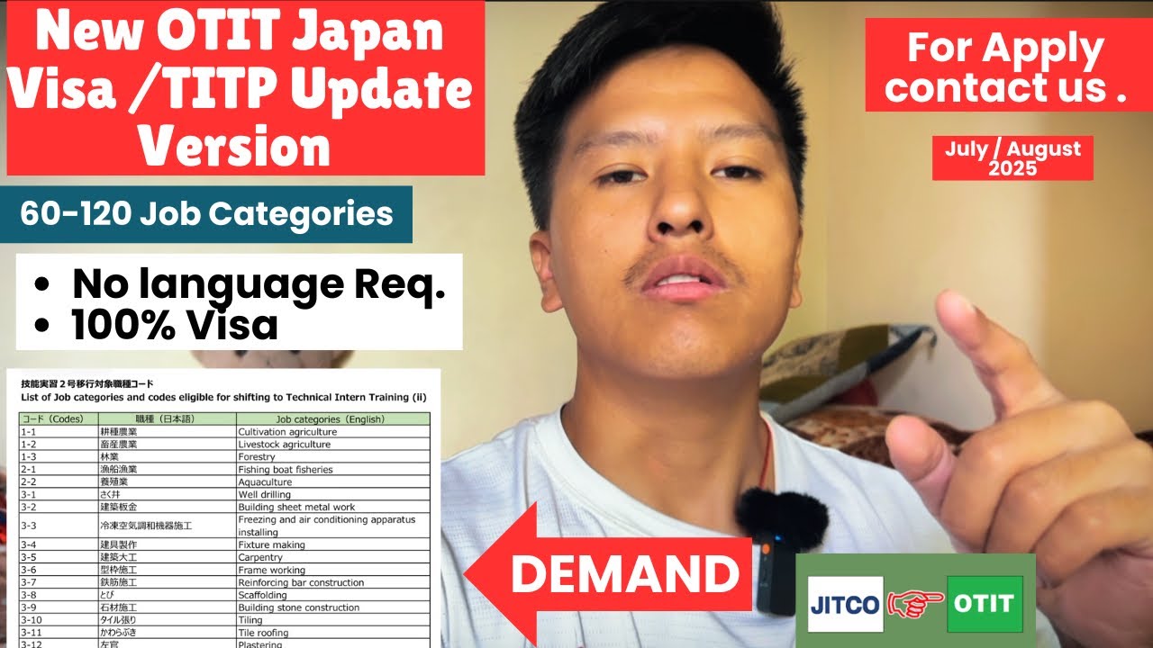 Apply in New OTIT / TITP Traning Visa Japan | Urgent Demand in Traning ...