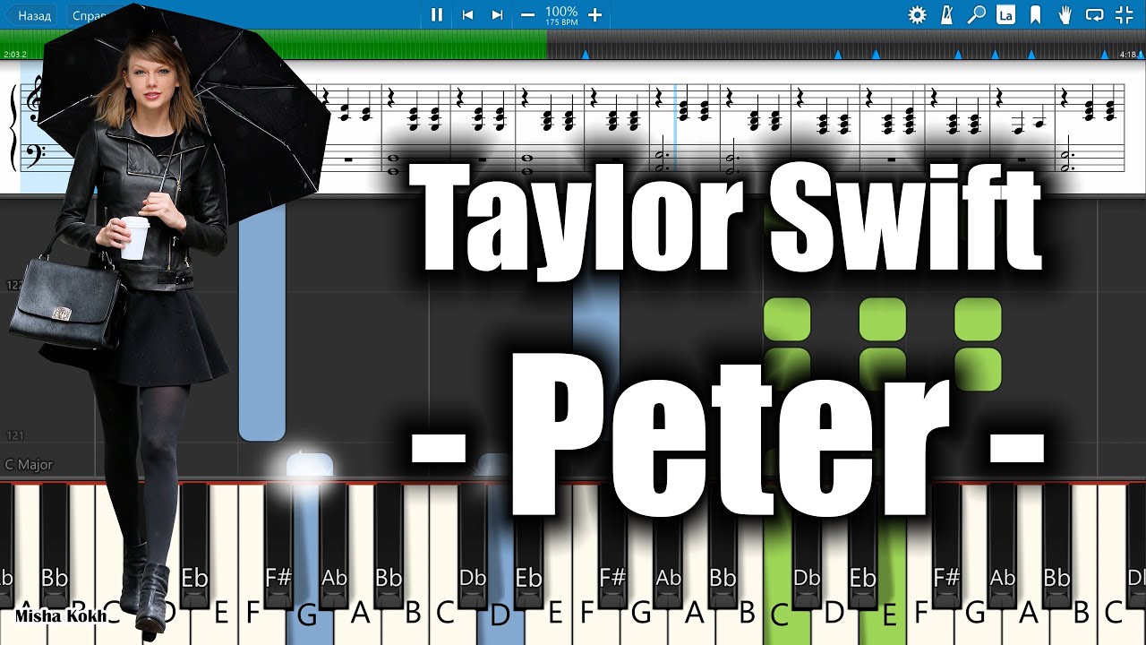 Taylor Swift - Peter [Piano Tutorial | Sheets | MIDI] Synthesia - YouTube