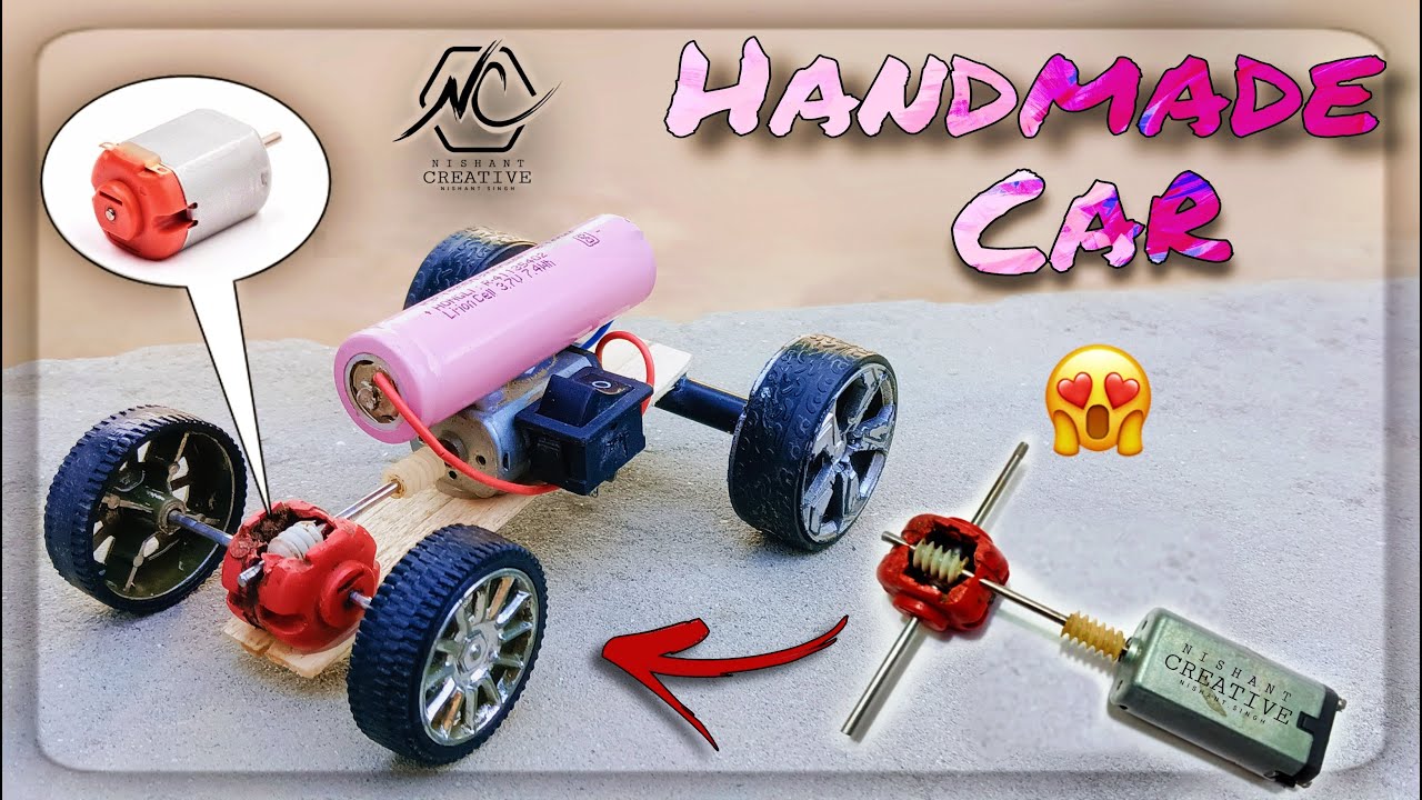 How to make DC motor car || DIY car with dc motor - YouTube