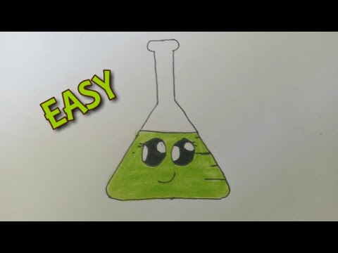 how to draw an Erlenmyer Flask EASY Step by Step - YouTube