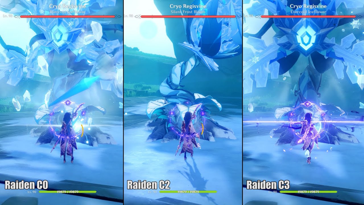 Raiden Shogun C0, C2, C3 Comparison | Genshin Impact - YouTube