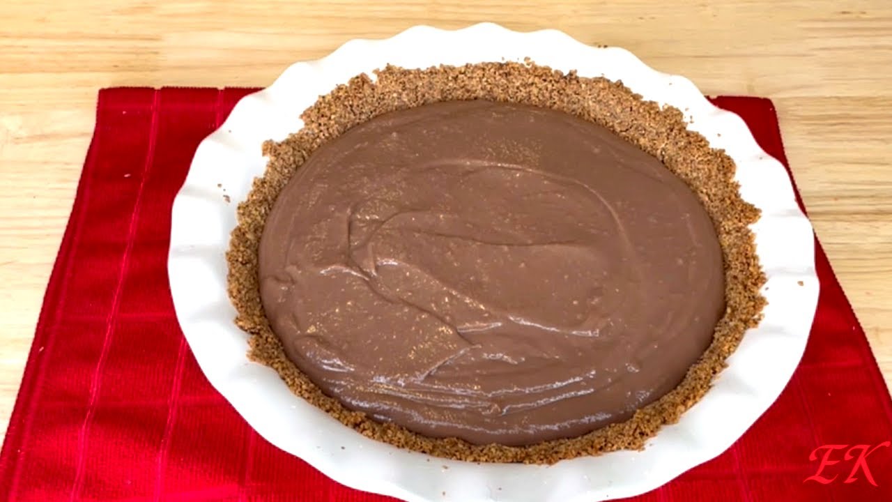 Chocolate Custard Pie With A Chocolate Chip Cookie Crust - YouTube