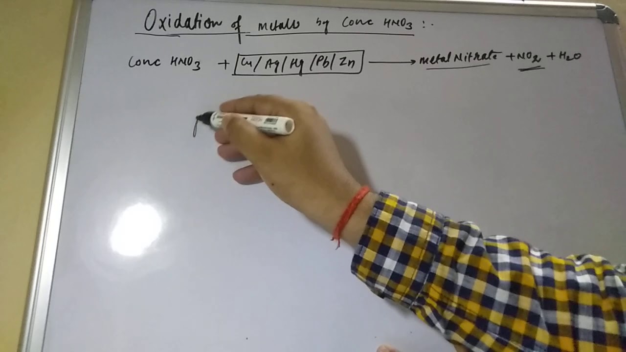Reaction of metals by concentrated Nitric Acid (HNO3) - YouTube