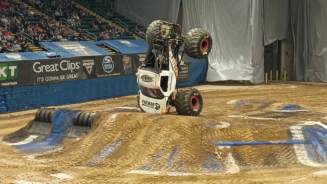 2023 Monster Jam Dayton Show 2 Two Wheel Skills - YouTube