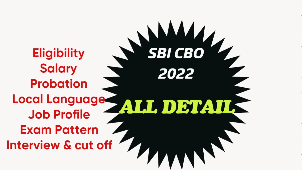 SBI CBO FULL DETAIL - YouTube