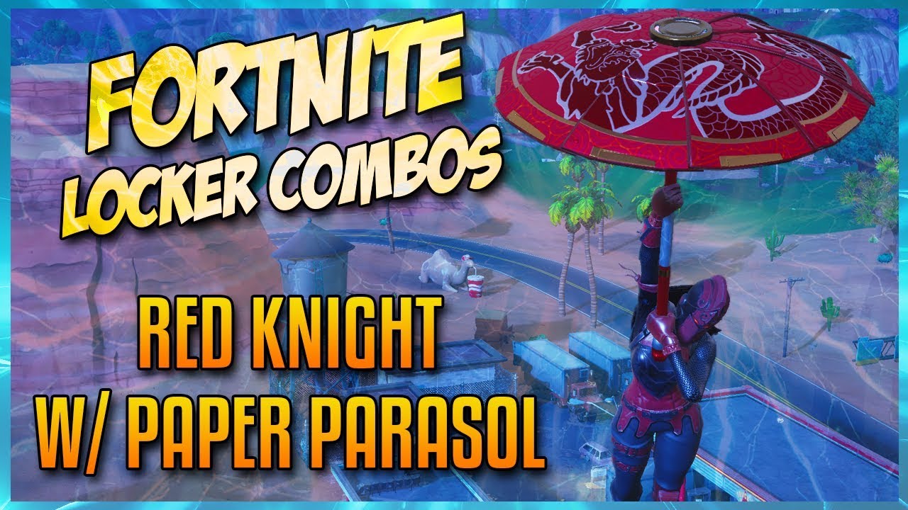 FORTNITE LOCKER COMBOS: RED KNIGHT W/ PAPER PARASOL | RED SHIELD | NITE ...