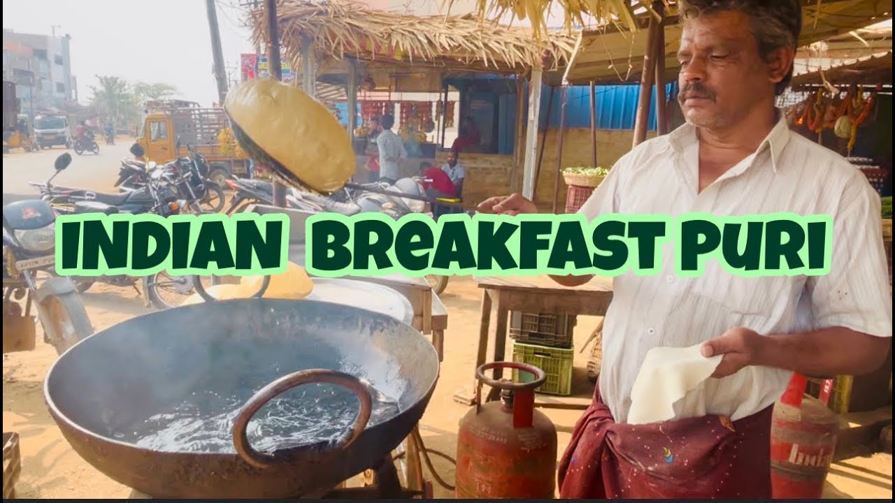 Village Indian Breakfast Puri| Puri | Indian Street Food| Andhra ...