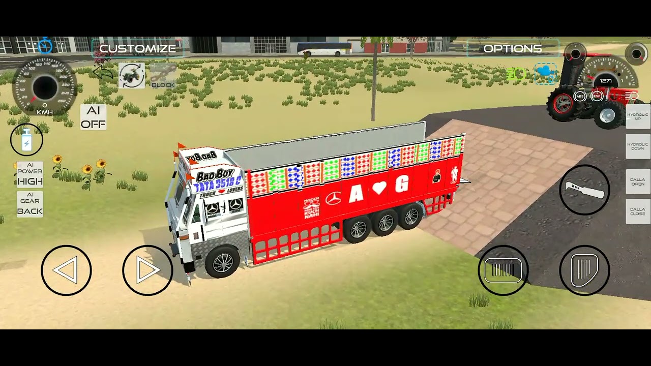 Swaraj 855 new truck game play video Indian vehicle simulator 3D ...