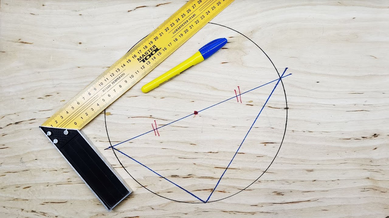 How To Find Center of Circle with Angle Ruler. Woodworking Tricks - YouTube