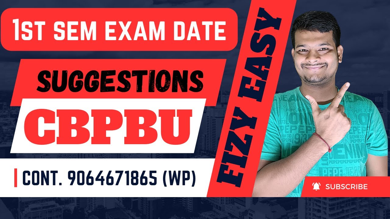 CBPBU 1st semester Exam date 2025 #fizyeasy #cbpbu - YouTube