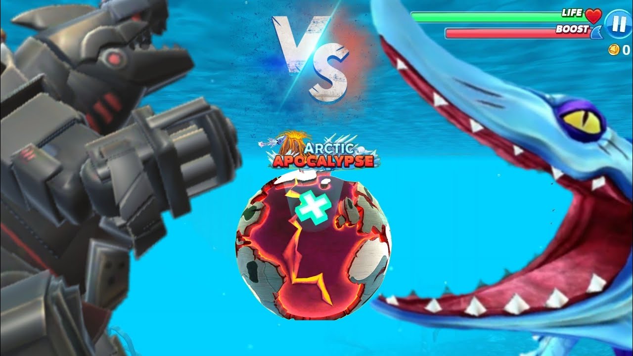 GIANT SNAPPY VS GIANT ENEMY BOSS - HUNGRY SHARK WORLD NEW UPDATE ...