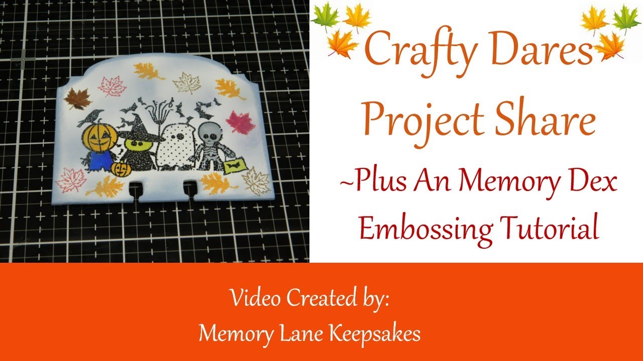 Crafty Dares Halloween Memory Dex Card Plus An Embossing Tutorial - YouTube