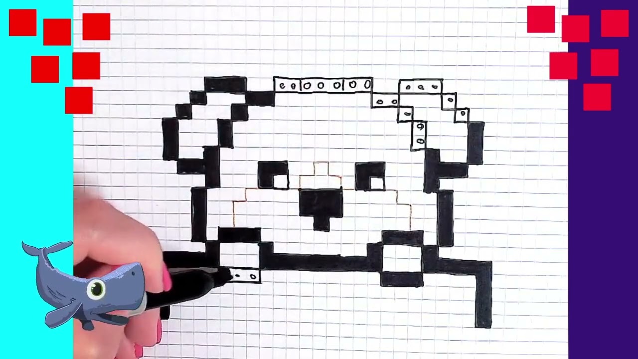 Minecraft Panda Pixel Art Grid
