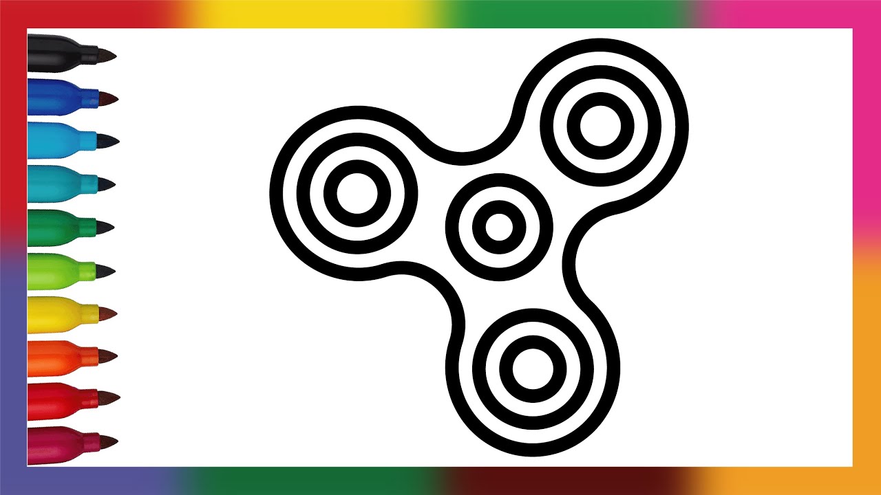 Coloring Pages for Kids | Fidget Spinner Drawing and Colouring | Child ...