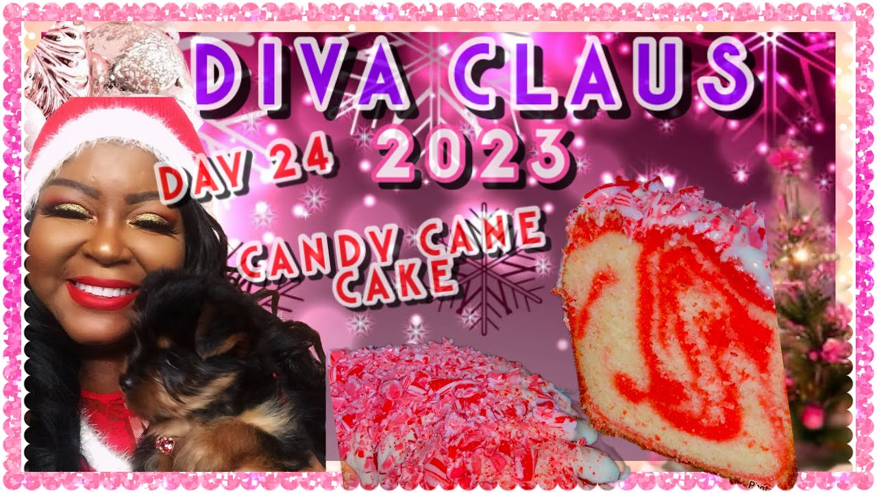 DIVA CLAUS DAY 24 CANDY CANE CAKE - YouTube