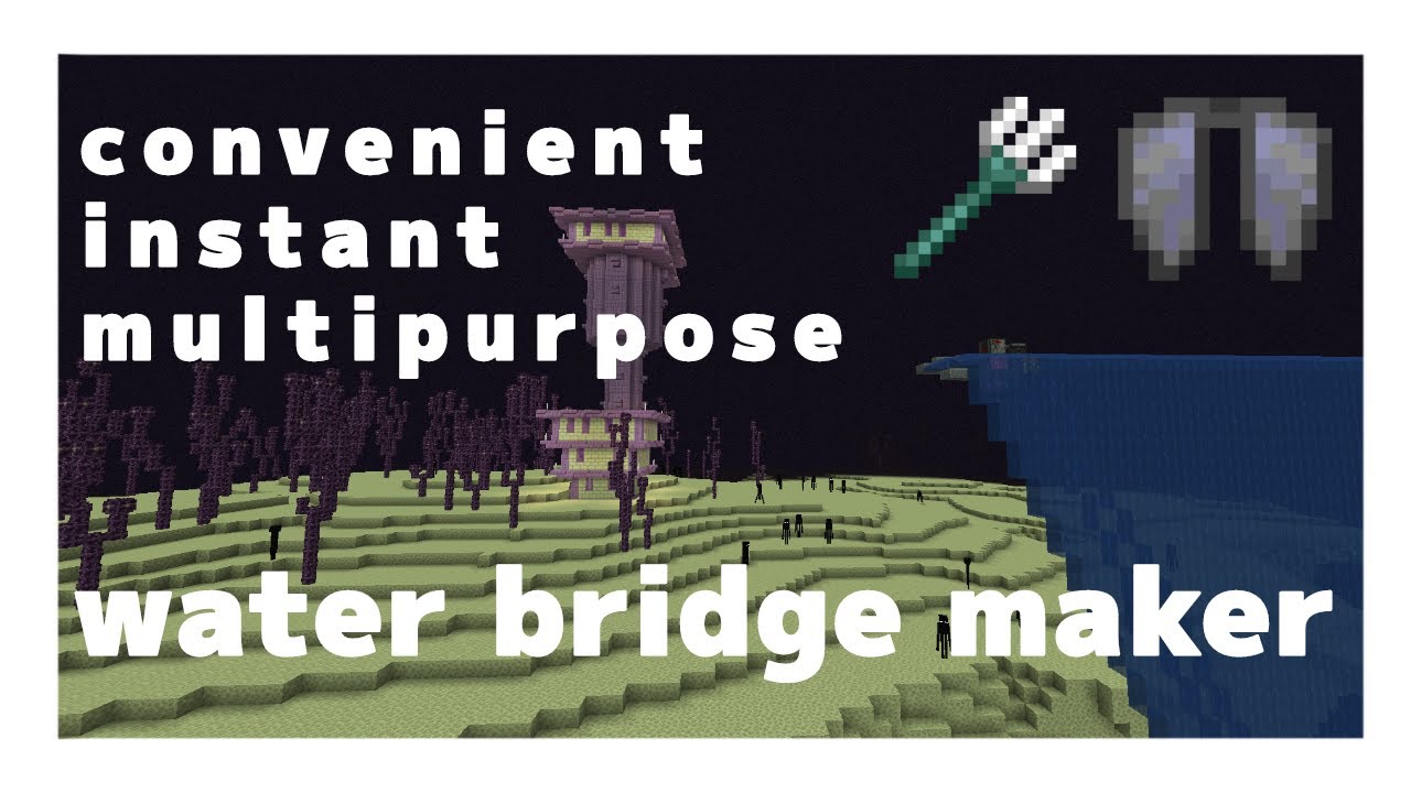 Minecraft Convenient Instant Multipurpose Water Bridge Maker Tutorial ...