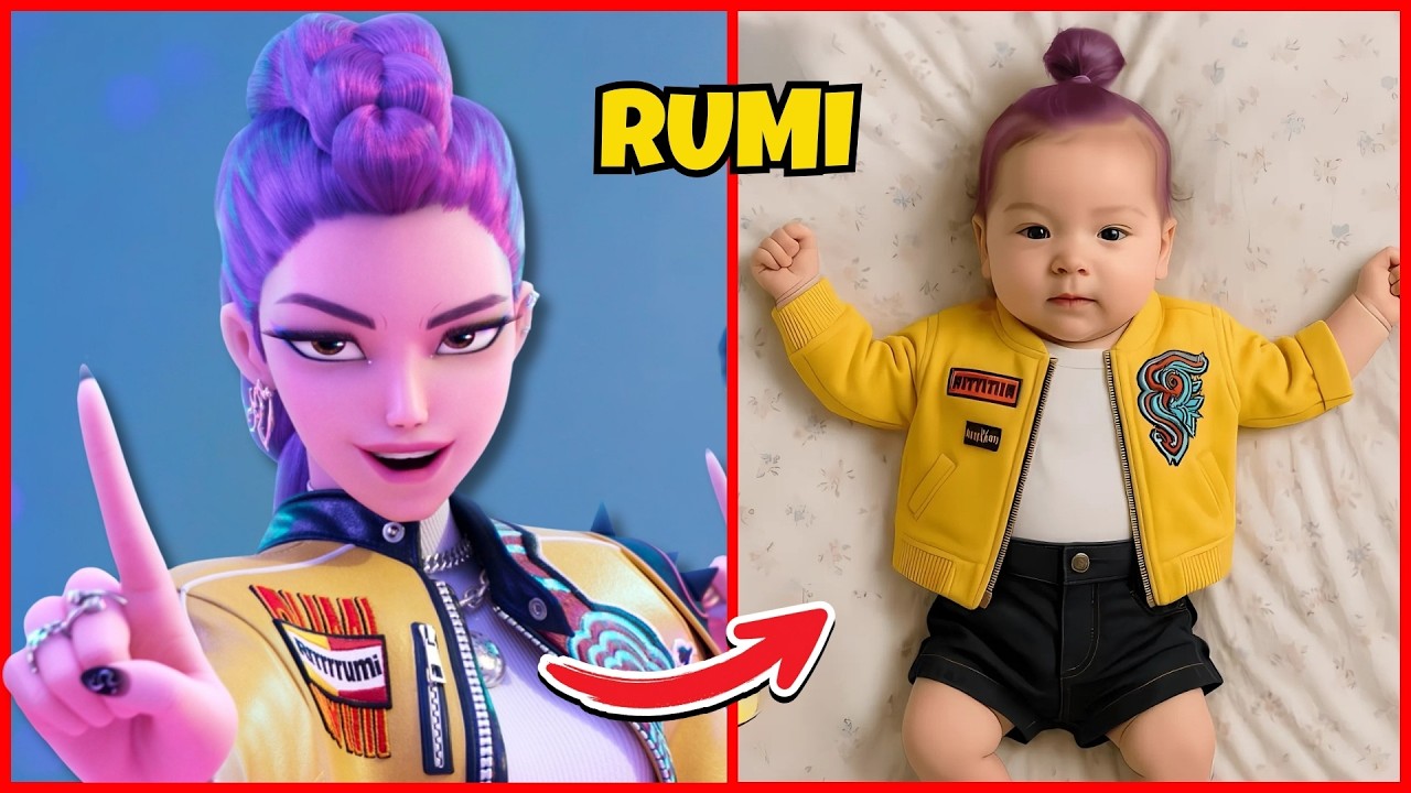 LAS GUERRERAS DEL K-POP como BEBÉS🤯🎶 K-Pop Demon Hunters 😍Jinu🔥Rumi💜 Mira♥️ Zoey💚 - YouTube