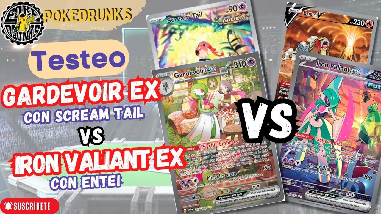 Pokemon TCG Paradox Rift Testing Decks Iron Valiant Entei Vs Gardevoir ...