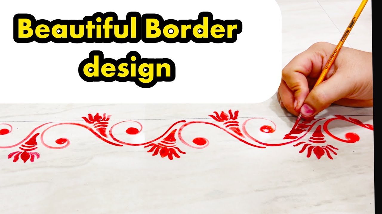 Beautiful border design for durga puja#kalka #art #beautifulrangoli # ...