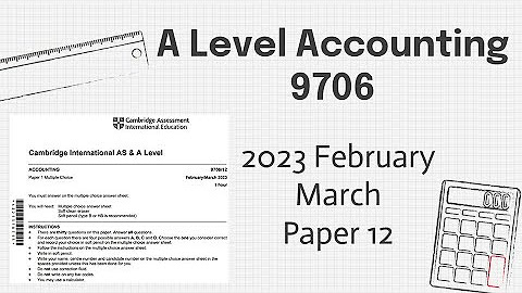 A Level Accounting 9706 Past Paper 2023 - Paper 1 - YouTube