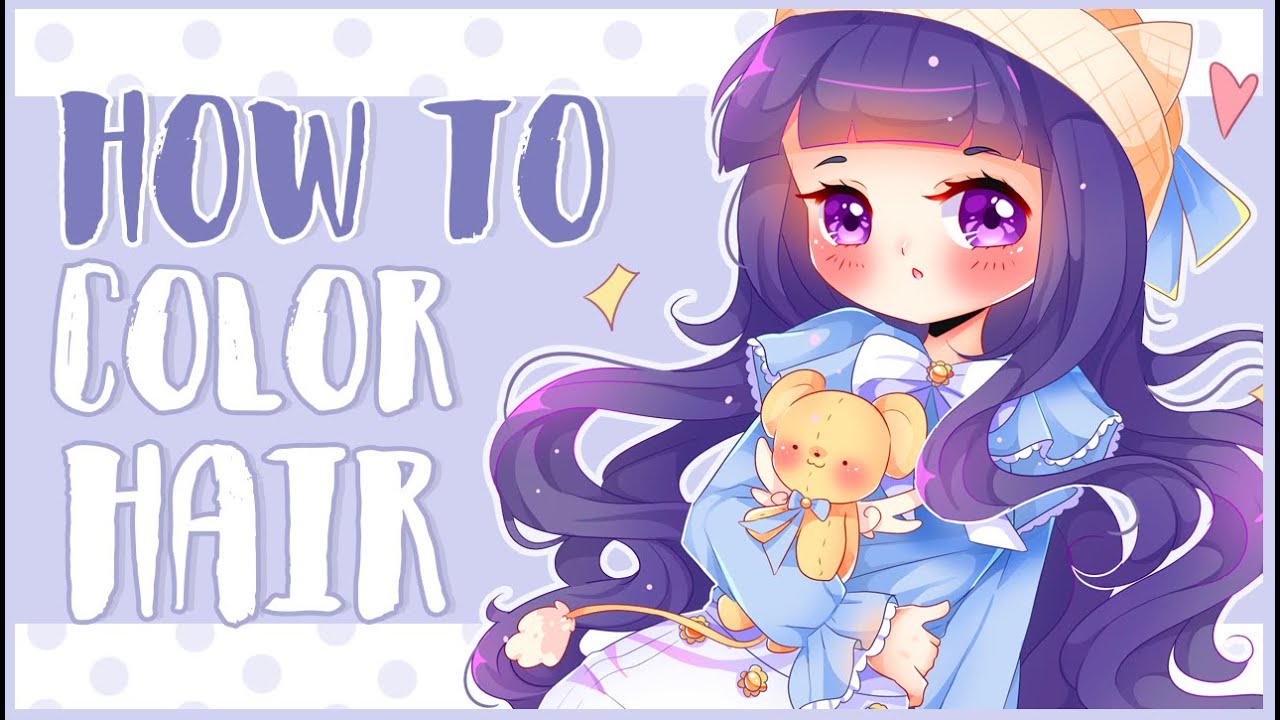 HAIR COLORING TUTORIAL | Speedpaint - YouTube