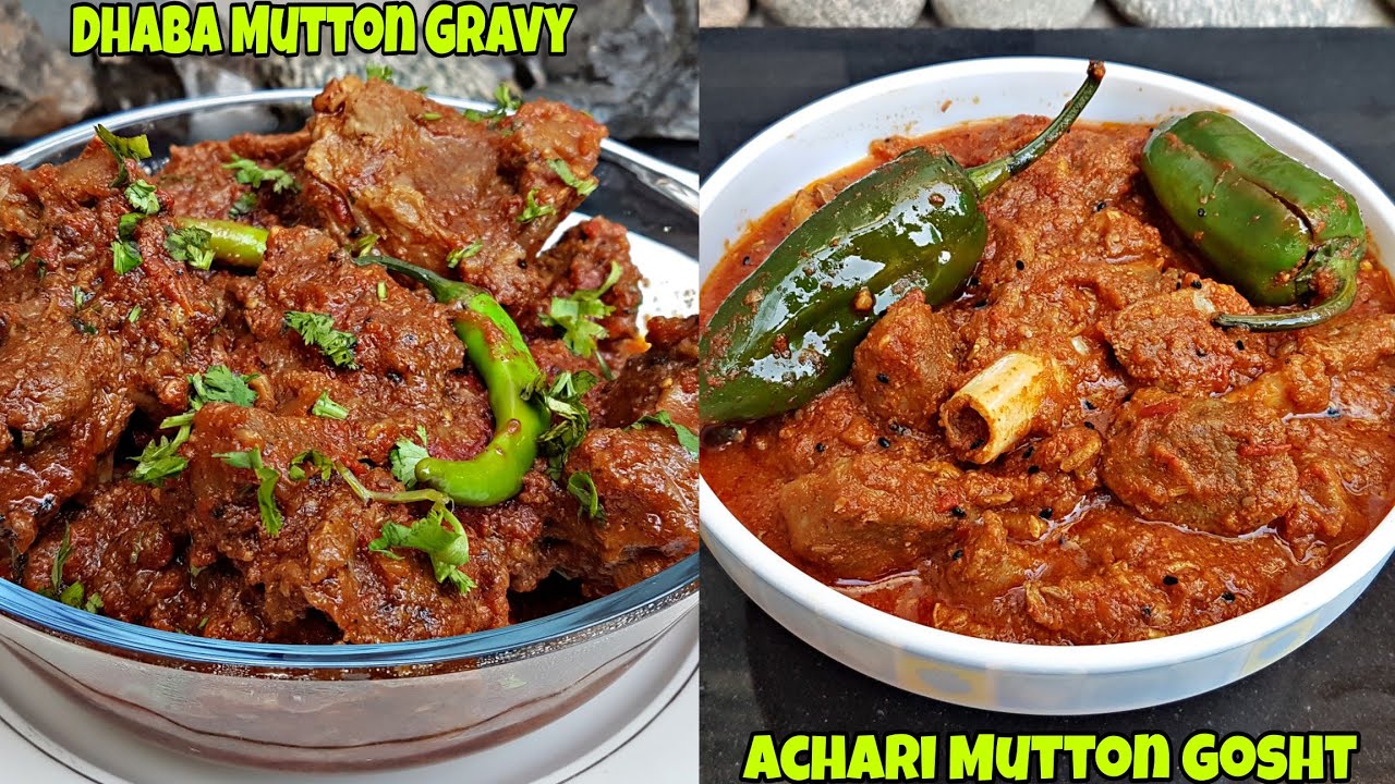 Achari Mutton Gosht & Dhaba Mutton Gravy By Nida's Cuisine - YouTube