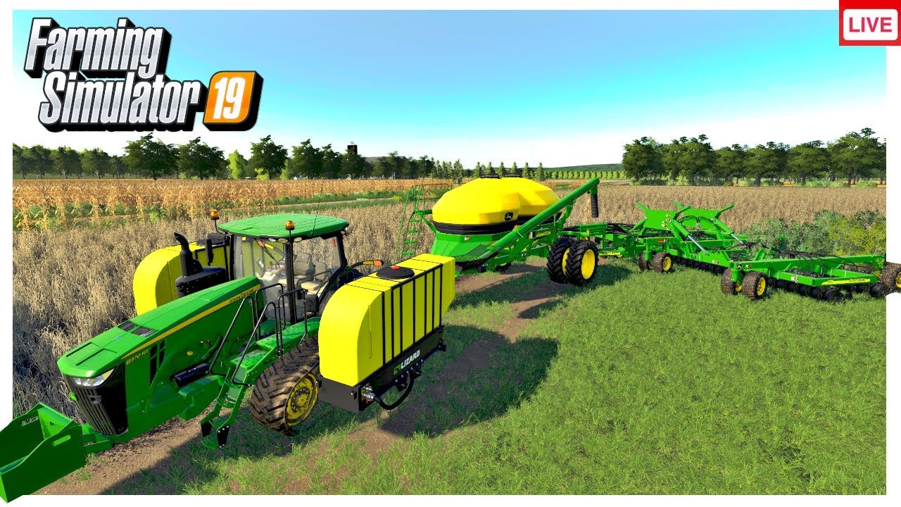 🔴 LIVE, BIG FIELD PLANTING ON FARMERSBURG IOWA | FARMING SIMULATOR 19 ...