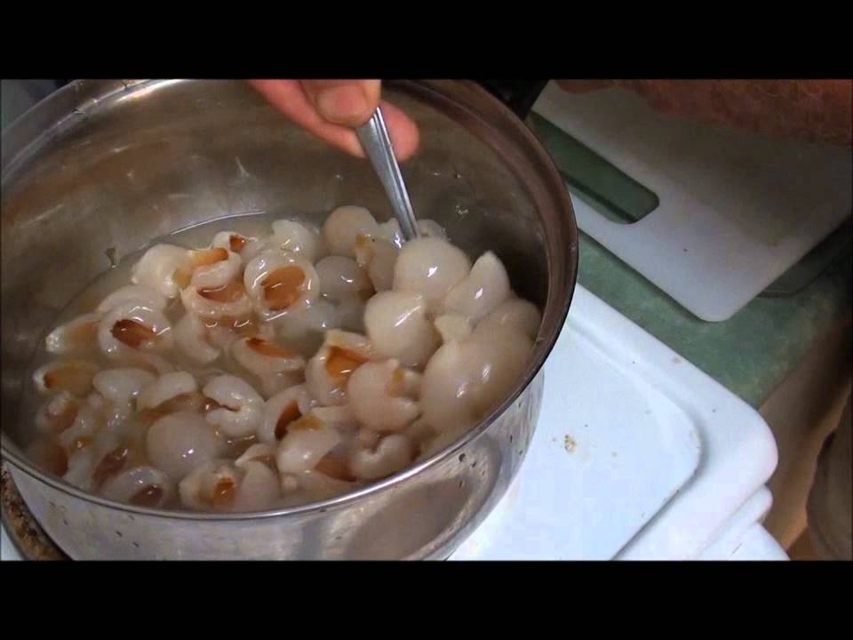 LYCHEES COOKED in GINGER SYRUP....Beautiful. - YouTube