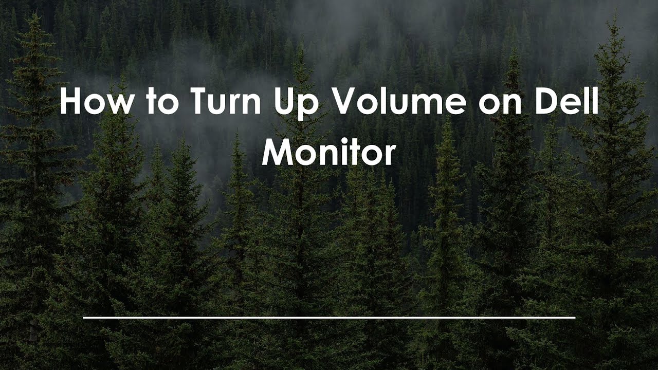 How to Turn Up Volume on Dell Monitor - YouTube