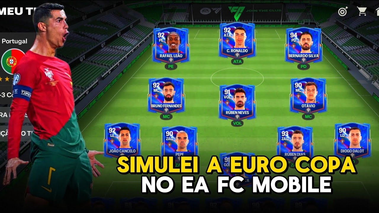 SIMULEI A EURO COPA 😱 NO NOVO MODO DO FC MOBILE 🤯🔥 / CR7 DESCIDINDO O ...