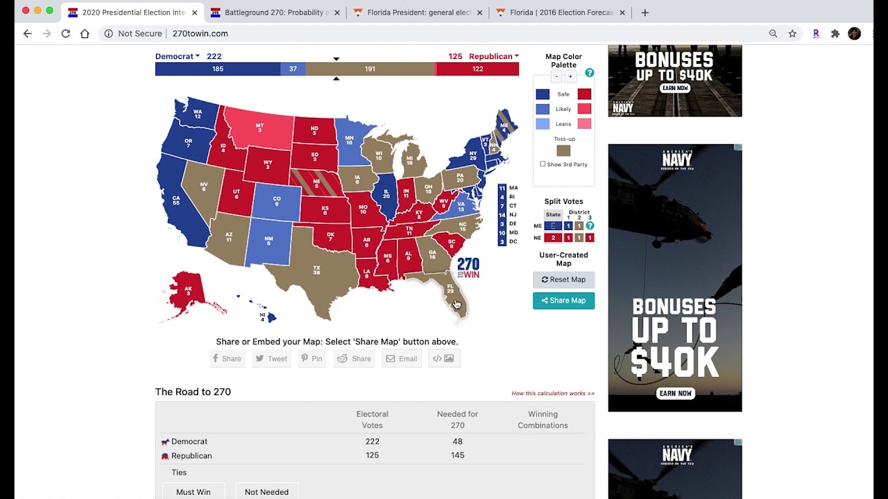 Presidential Election 2020 Prediction as of July 1, 2020 - YouTube