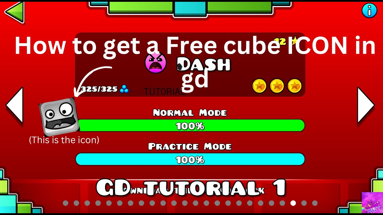 (2.2) How to get a free cube icon in Geometry dash - YouTube