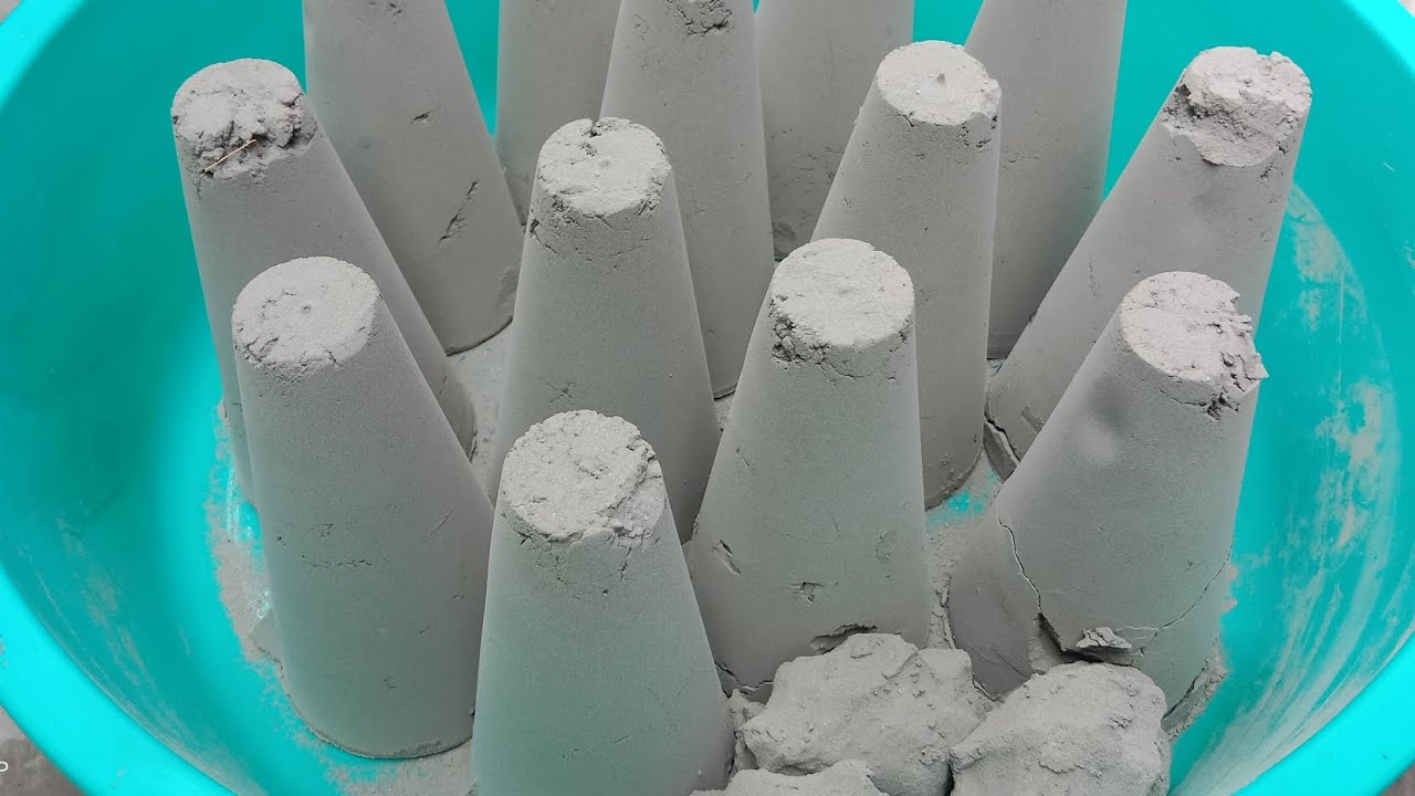 🤤Dusty extra smooth and soft pure cement cone shapes 🤤#asmr #dry #dusty ...