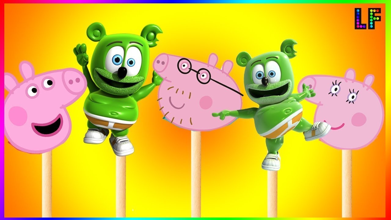 Peppa pig & Gummy bear Finger Family song Playdoh Nursery rhyme - YouTube