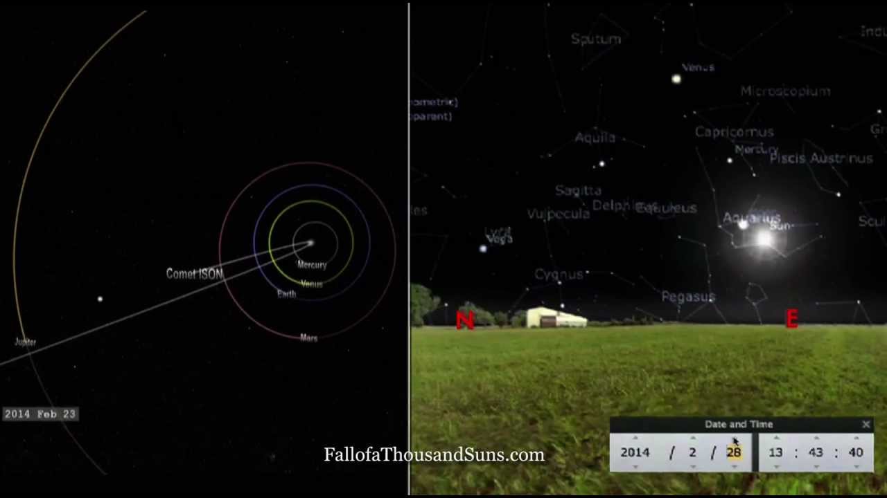 Comet ISON Orbital Path through the Constellations - YouTube