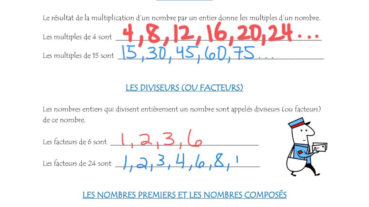 multiples, diviseurs et factorisation premiere - YouTube
