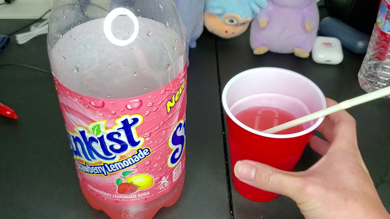 *NEW* Sunkist Strawberry Lemonade Soda Review - YouTube