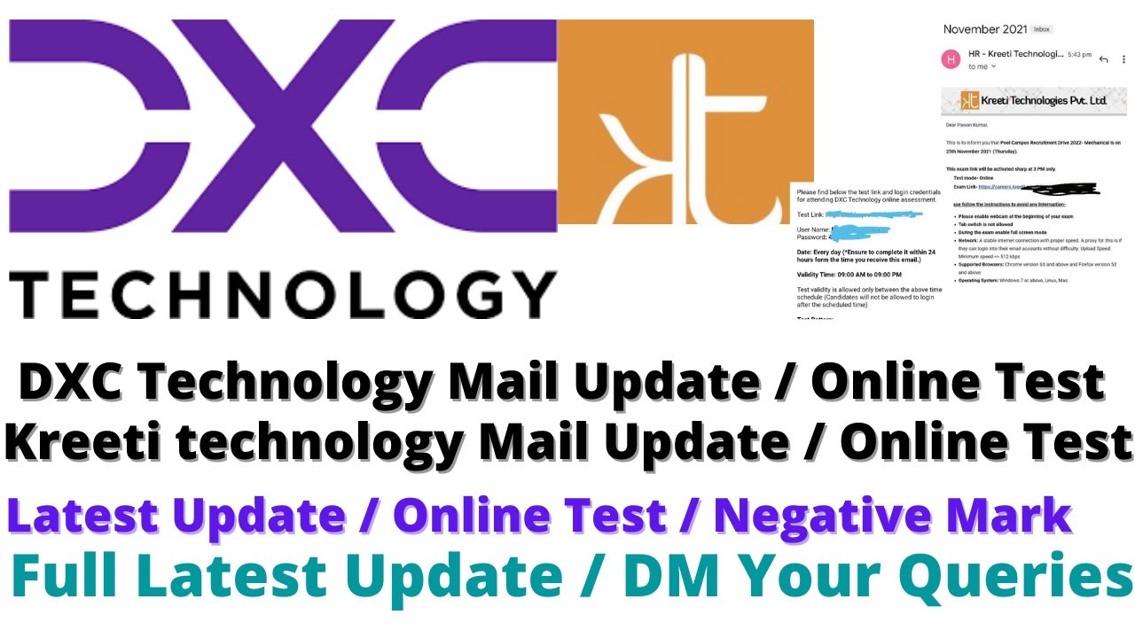 DXC Technology Mail Update / Kreeti technology Mail Update / Latest ...