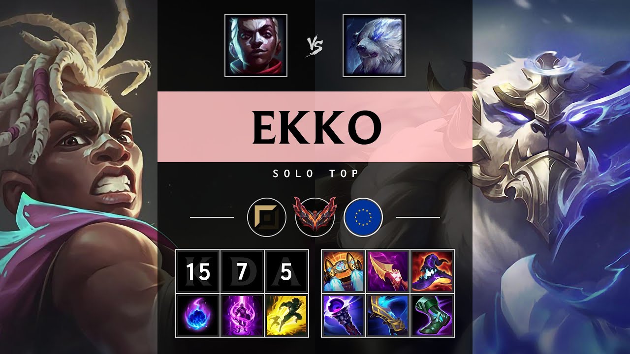 Ekko Top vs Volibear: Quadra Kill, Rampage - EUW Grandmaster Patch 14. ...