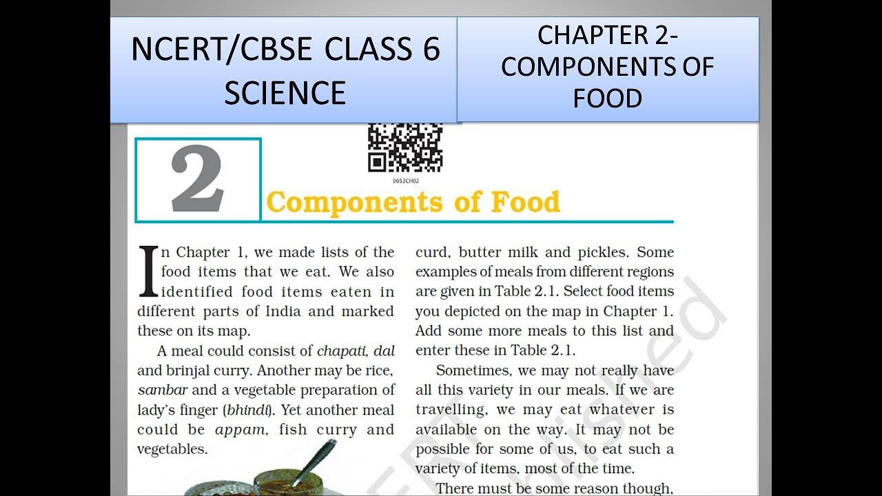 NCERT/CBSE class 6 science chapter 2- components of food-tests ...