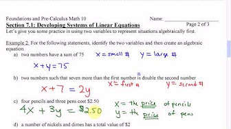 Foundations Pre-Calculus Math 10 Chapter 7 - YouTube