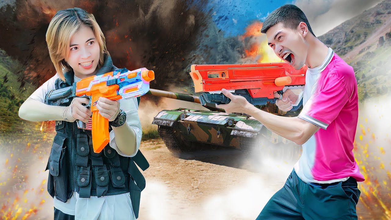 Xgirl Nerf Studio: Cherry Skills Rescuing Teammate X girl! SEAL X Girl US Nerf Guns Criminal ...