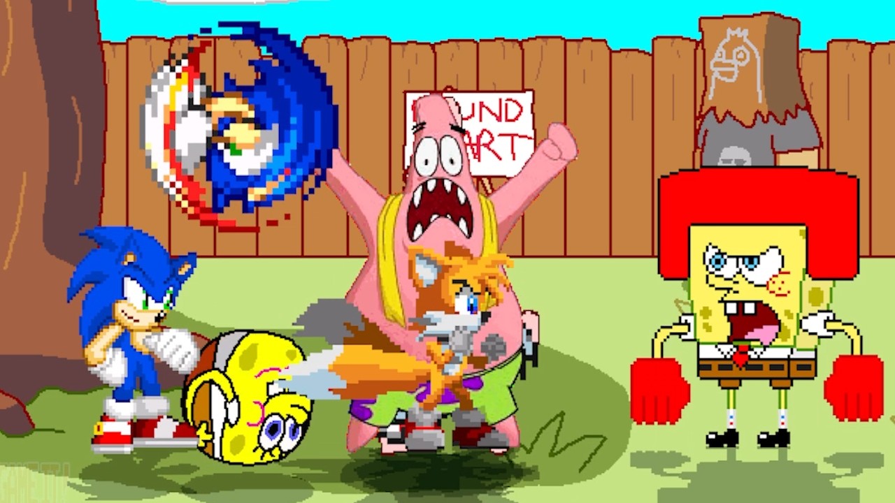 MUGEN RUMBLES! | TEAM DOUBLE SONIC & TAILS VS TEAM DOUBLE SPONGEBOB ...