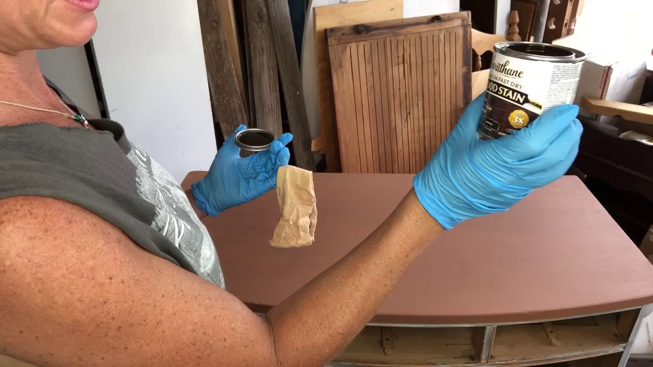 How to stain wood without sanding existing surface - YouTube