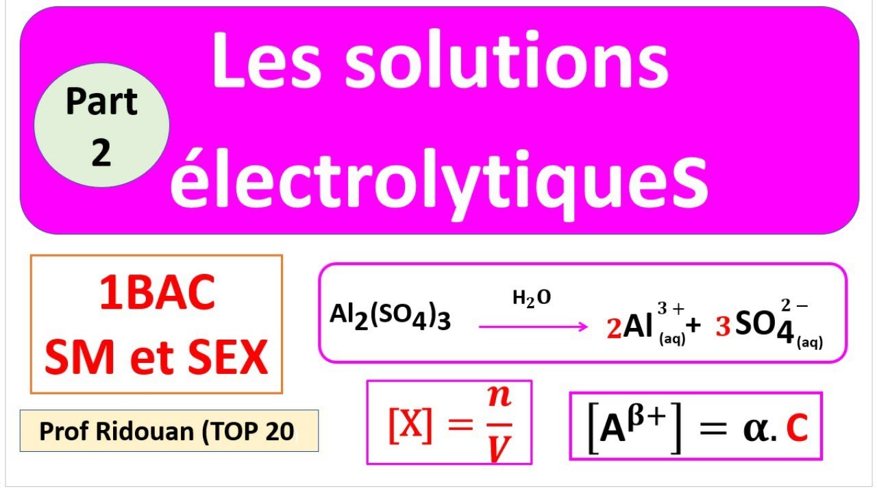 les solutions électrolytique et concentration:partie 2 - YouTube