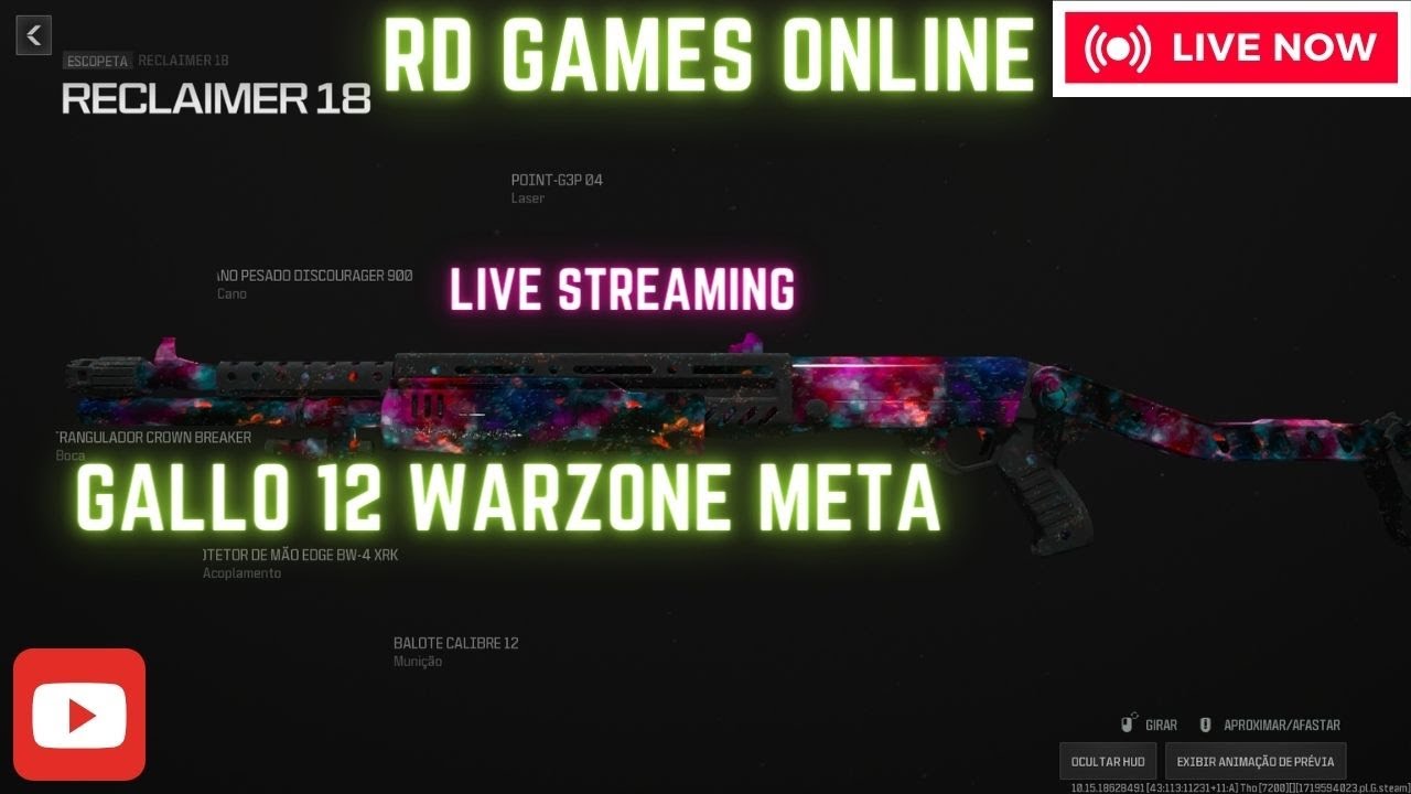 🔴 Gallo 12 Melhor Shotgun do Warzone Live Stream RD Games Online - YouTube