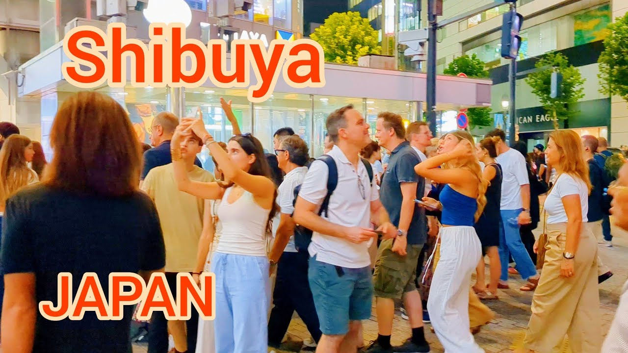 [4K 60 fps] Summer Night Walk in Shibuya. Tokyo, Japan. August 2024 ...