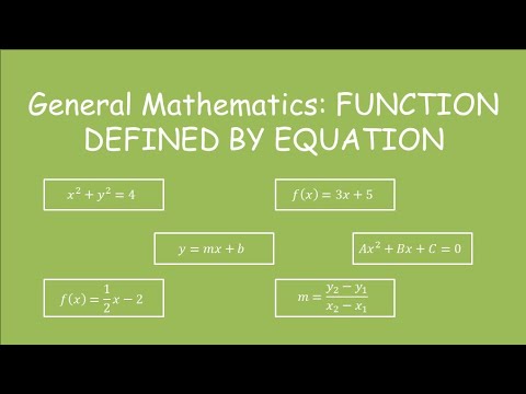 GENERAL MATHEMATICS: FUNCTION DEFINED BY EQUATION - YouTube