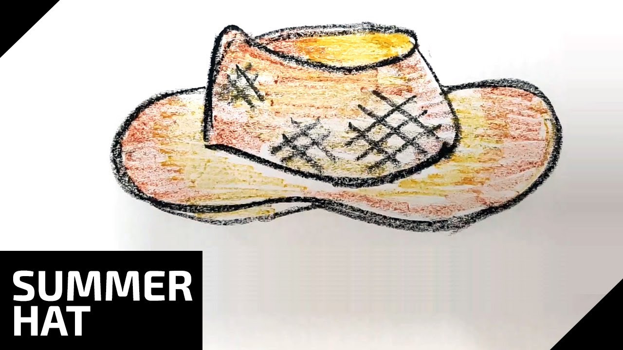 How to draw Summer hat? தொப்பி வரைவது எப்படி? (Drawing lessons for ...